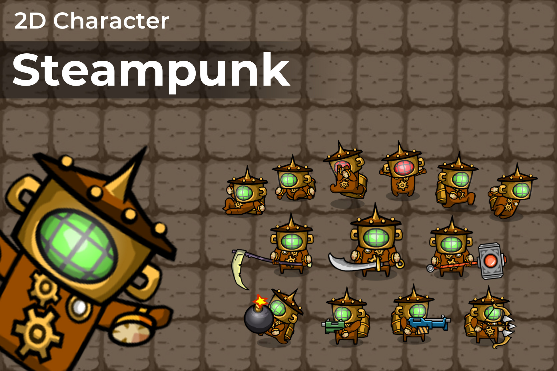 2D Character - Steampunk | 2D 角色 | Unity Asset Store