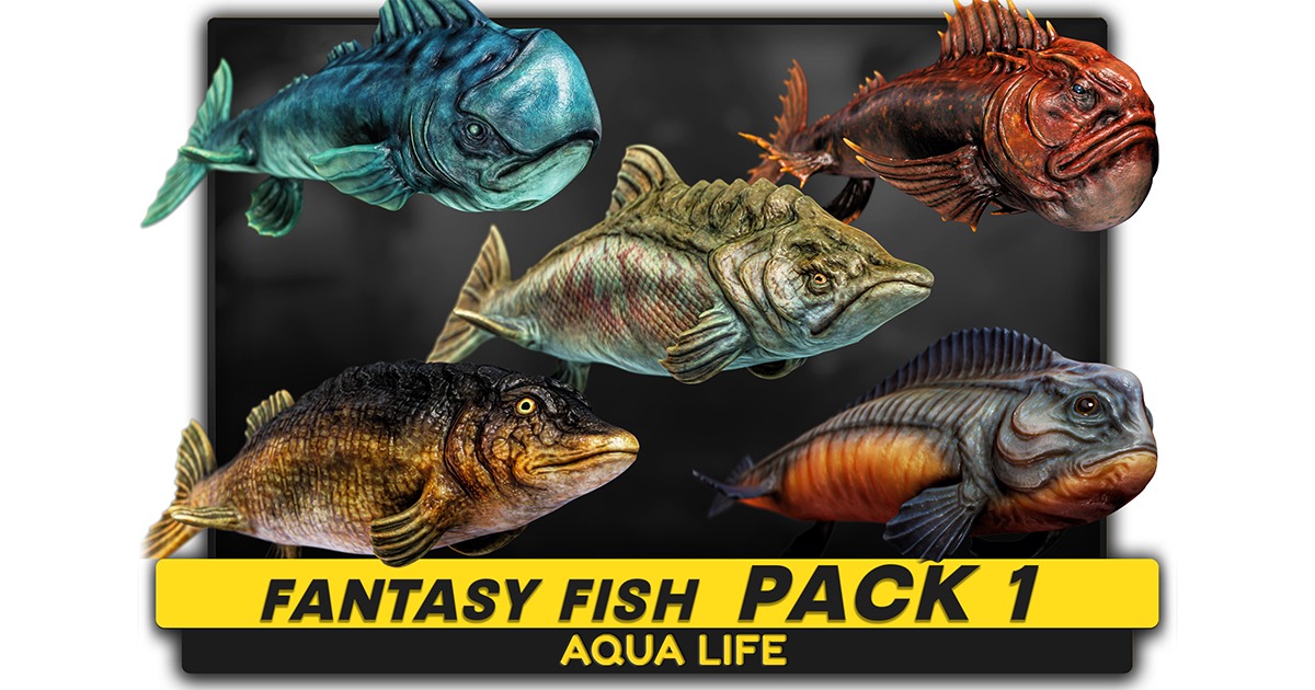Fantasy Fish Pack 1 - Aqua Life - Underwater Creature - 35 | Characters ...