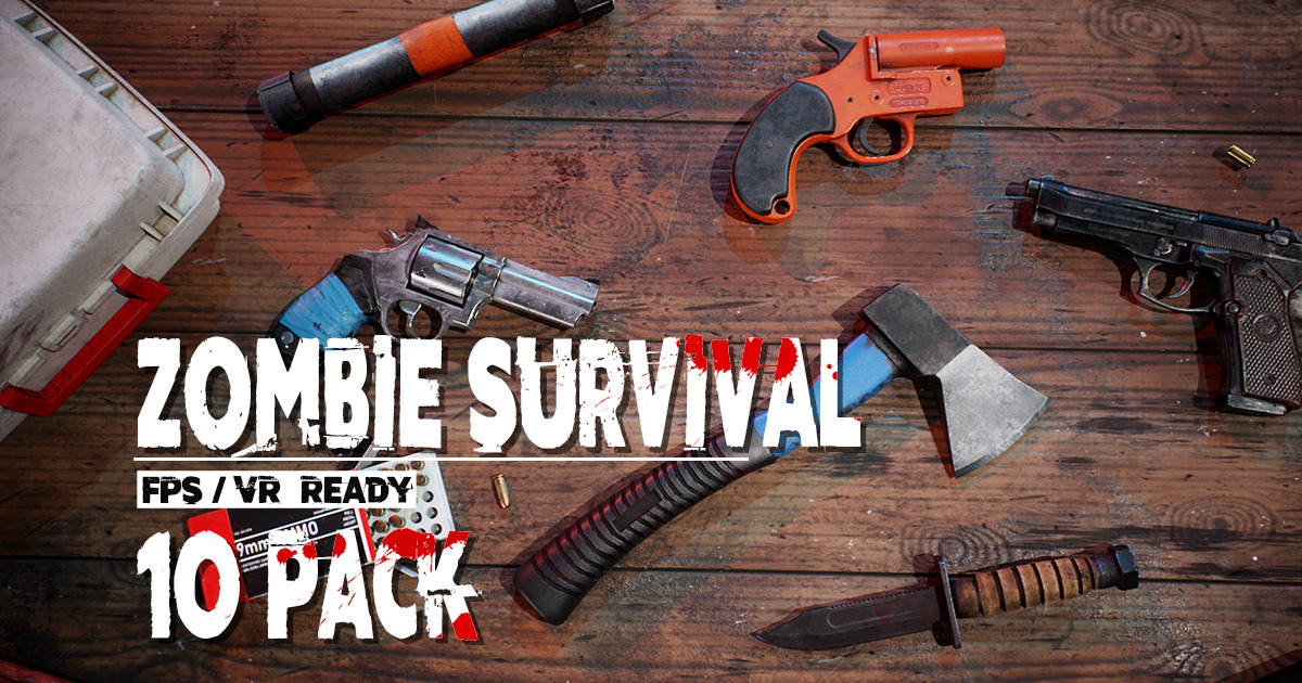 ZombieSurvivalPack_P1 | 3D Weapons | Unity Asset Store