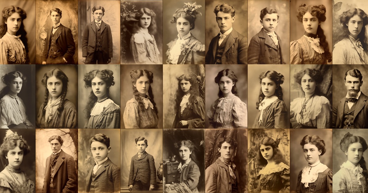 Vintage Photo Collection - 427 Portraits, Authentic Old-style ...