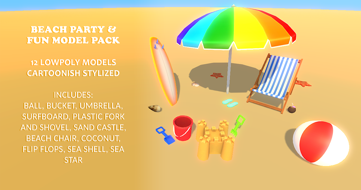 Beach Party & Fun Props Pack | 3D Exterior | Unity Asset Store