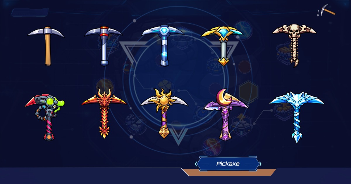 Pickaxe Collection Pack Animation Spine 2D | 2D GUI | Unity Asset Store