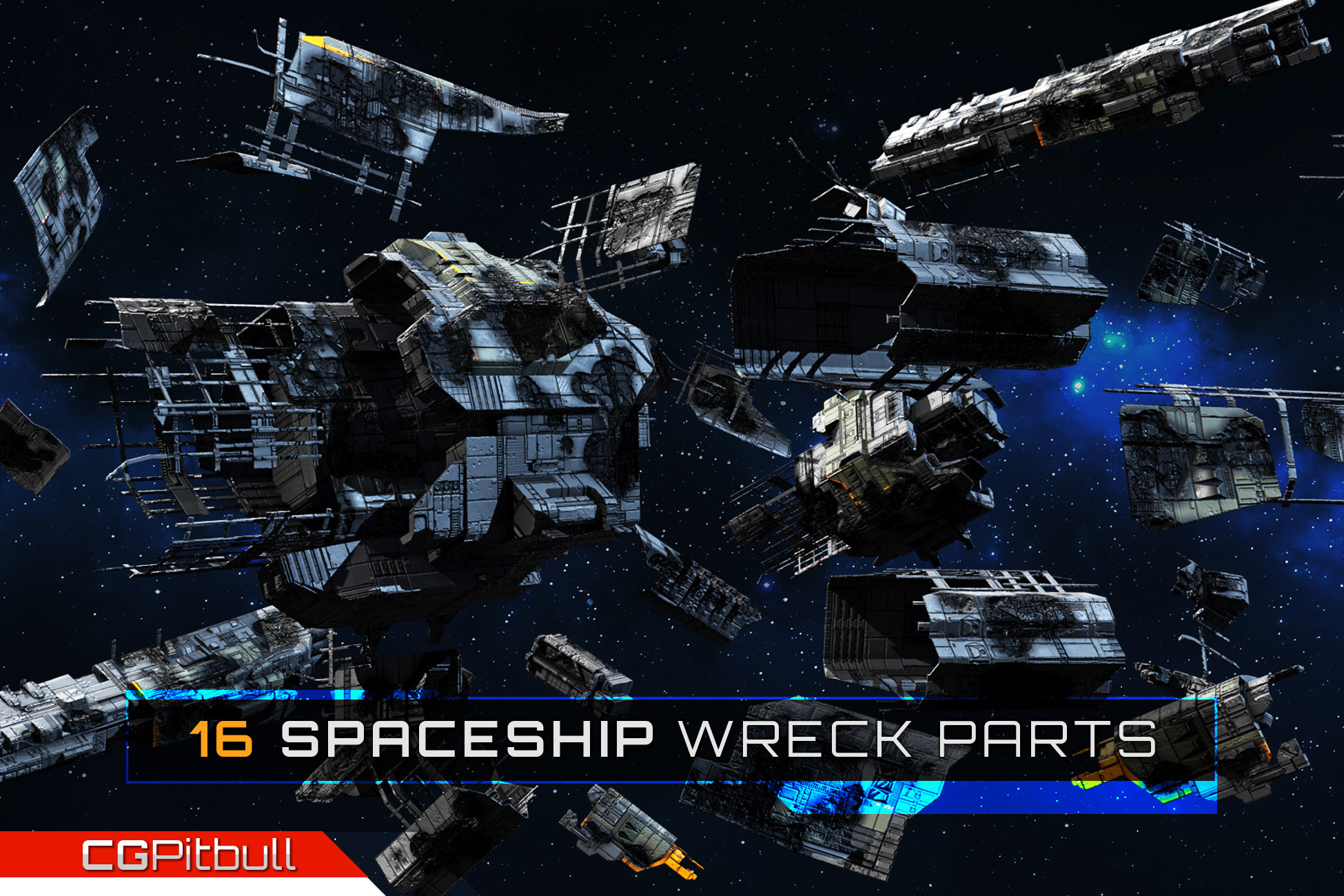 GSX - Spaceship Wreck Parts | 3D Space | Unity Asset Store