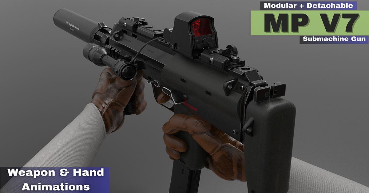 Mp V7 Submachine gun (Fps - Tps) | 3D Weapons | Unity Asset Store
