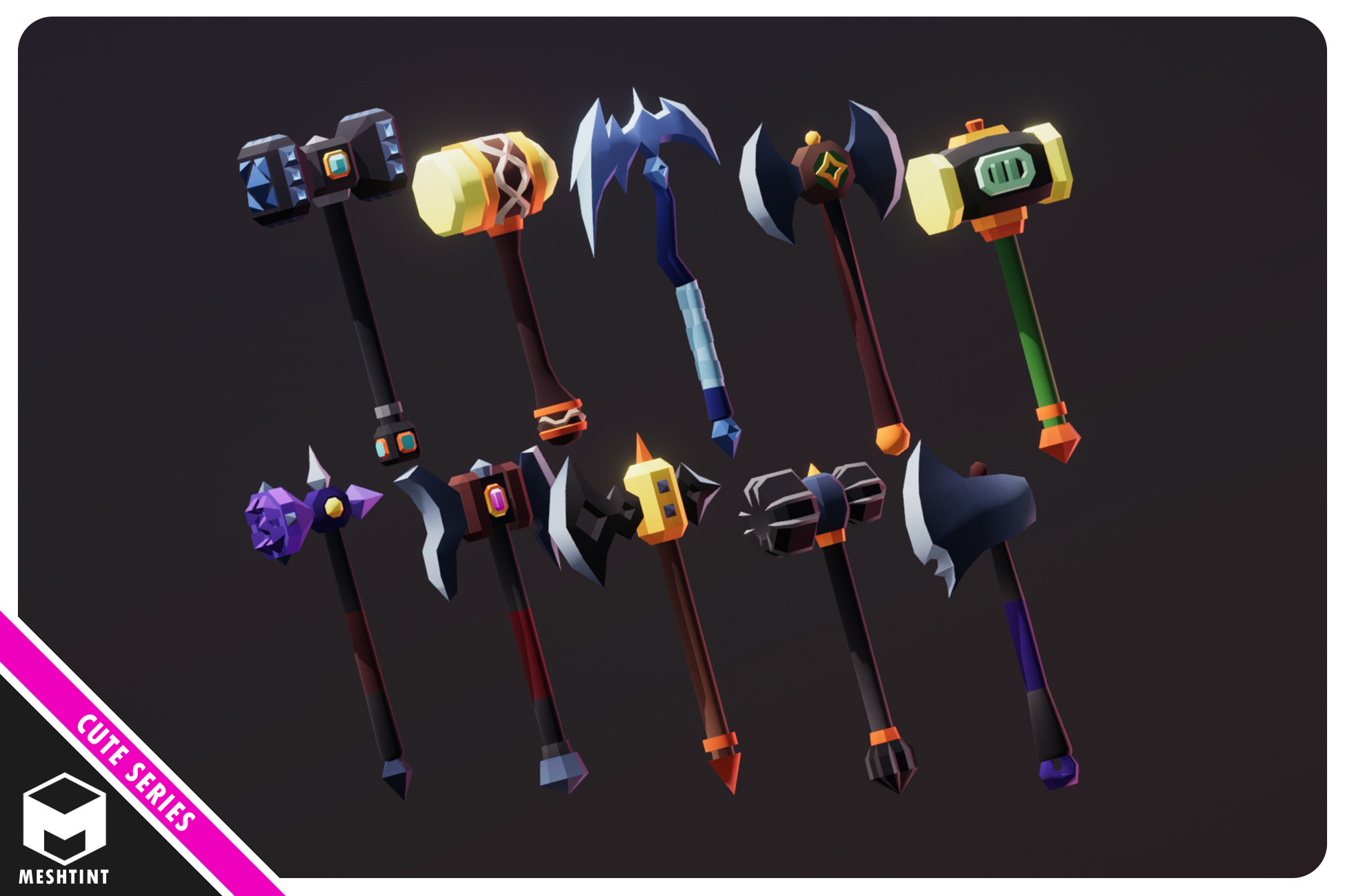 Axes and Hammers Pack Cute Series | 3D Weapons | Unity Asset Store