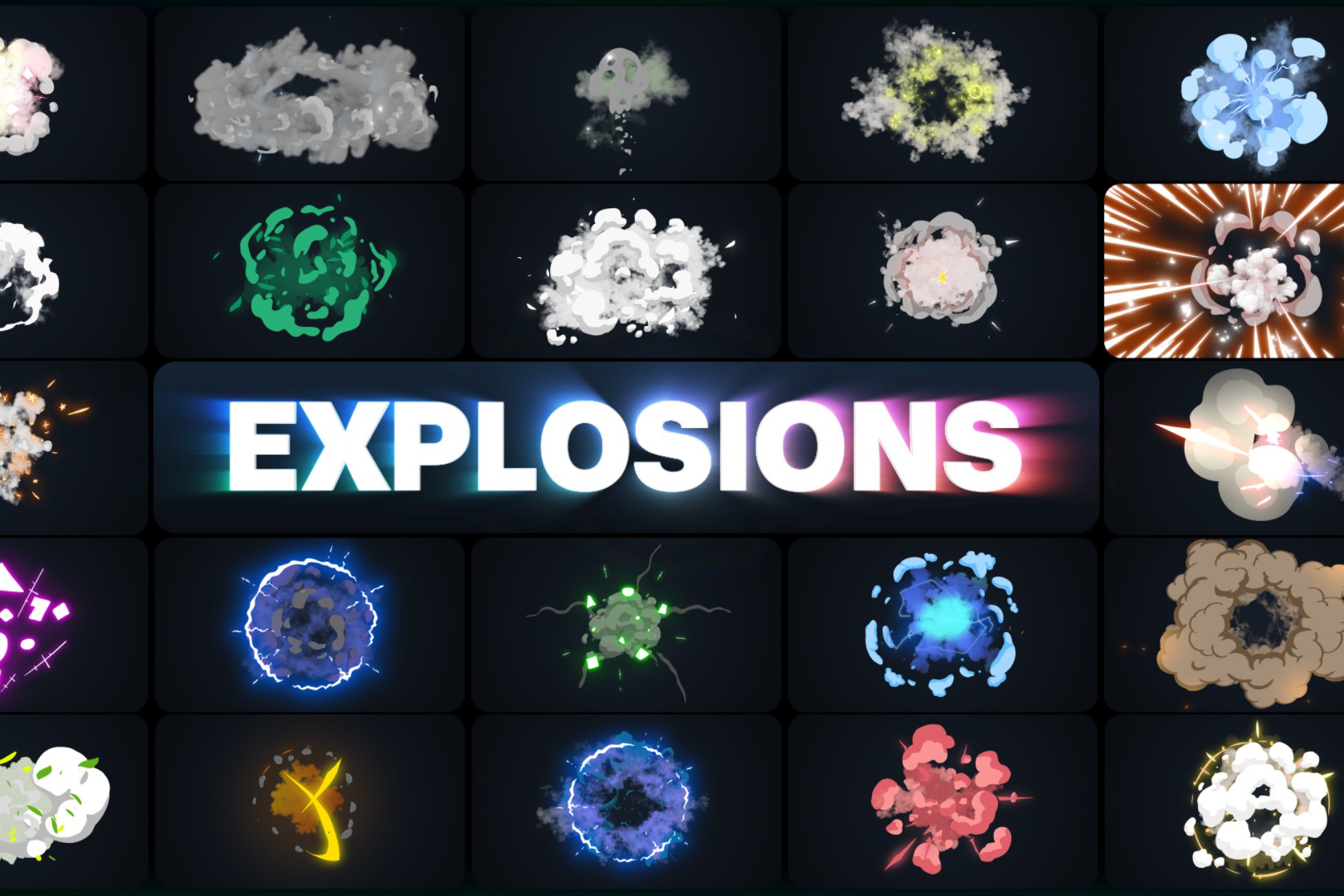Advanced Explosions Pack 23-44 | 2D Textures & Materials | Unity Asset ...