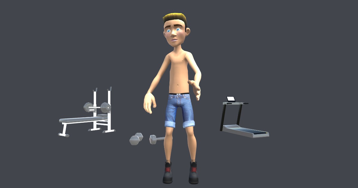 Boy with gym animations & BlendShape | Characters | Unity Asset Store