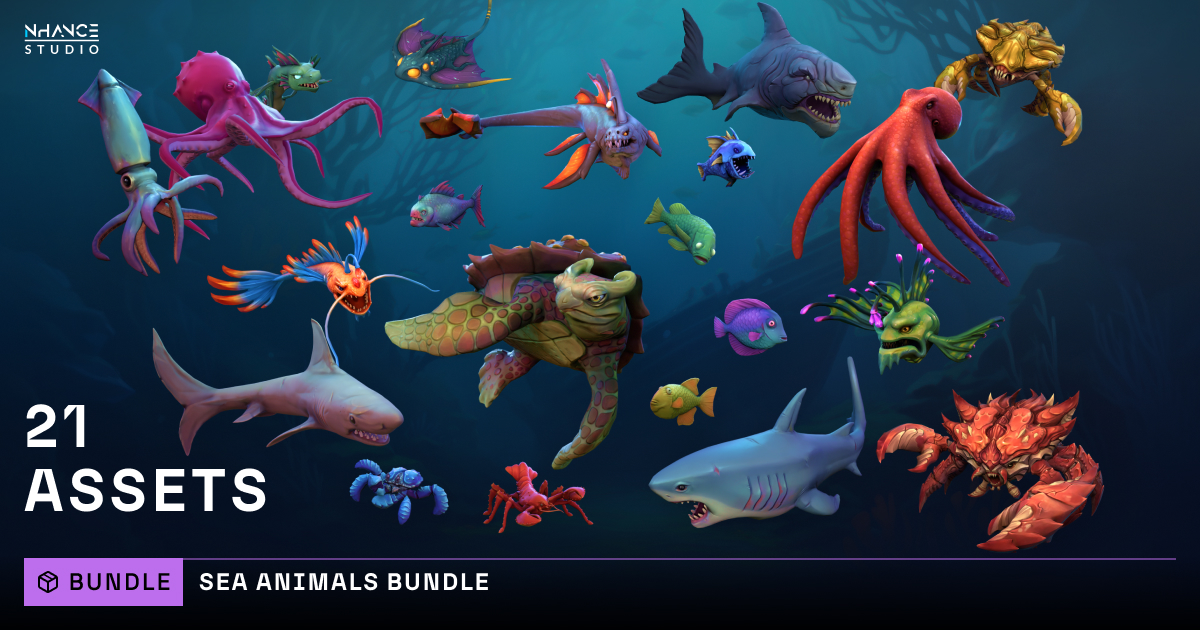 Stylized Sea Animals Bundle | Characters | Unity Asset Store