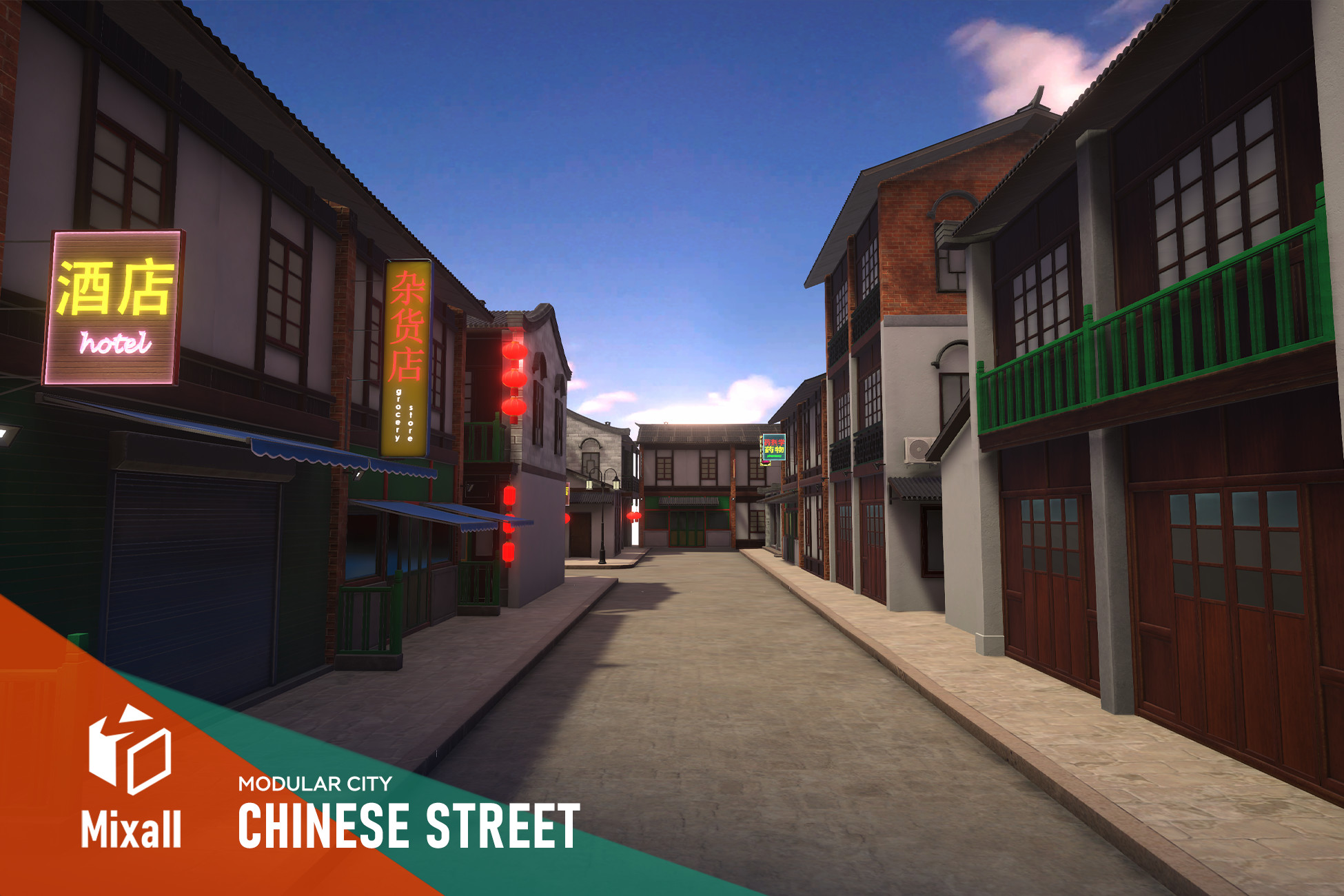 Chinese street - modular city | 3D Environments | Unity Asset Store