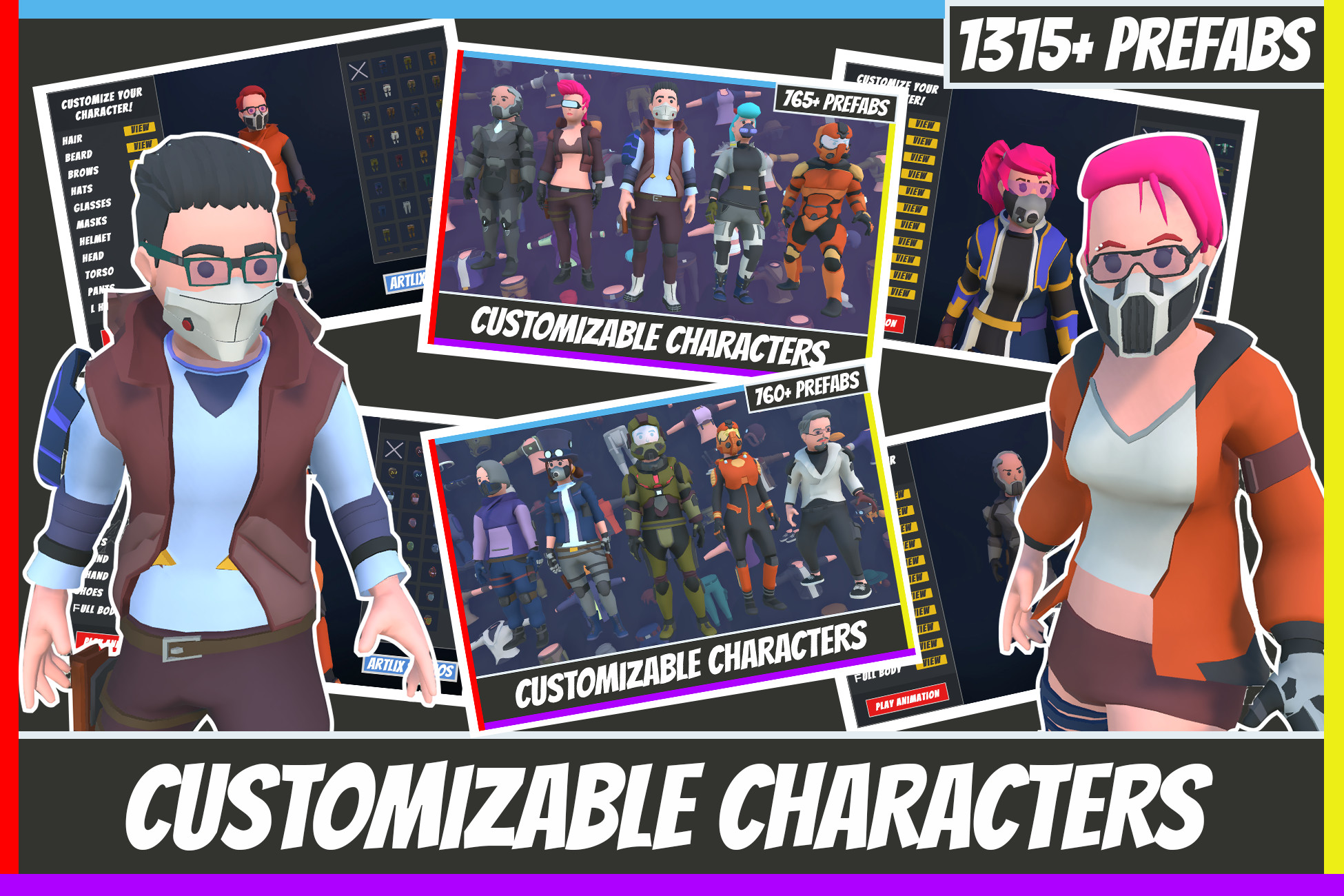 Customizable 3D Sci-Fi Characters | 3D Humanoids | Unity Asset Store