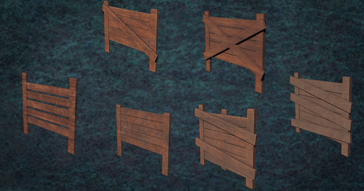 Barricades Defences Series Wall Wooden Line N1-6 G1 | 3D 도시 | Unity ...