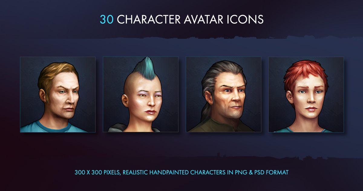 Character Avatar Icons - Modern | 2D Icons | Unity Asset Store