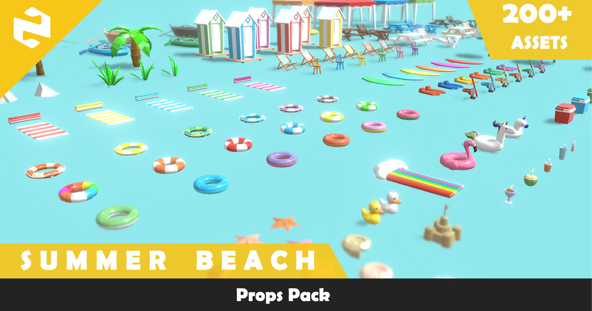 Props Pack - Summer Beach | 3D Props | Unity Asset Store