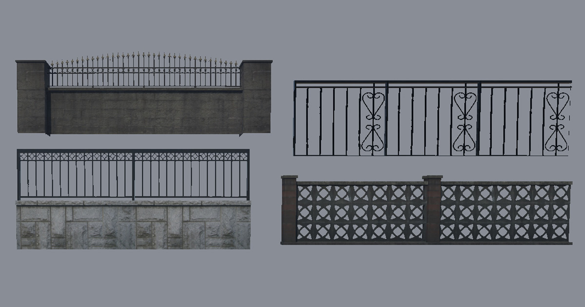 House Fence set | 3D Urban | Unity Asset Store