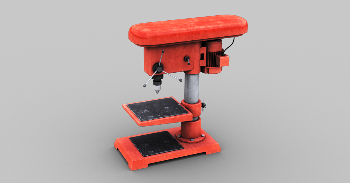 Bench Drill Lowpoly | 3D Industrial | Unity Asset Store
