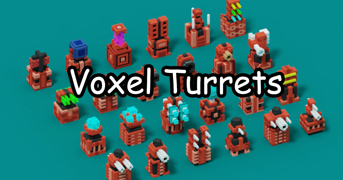 Voxel Turrets | 3D Tower Models | 3D Robots | Unity Asset Store