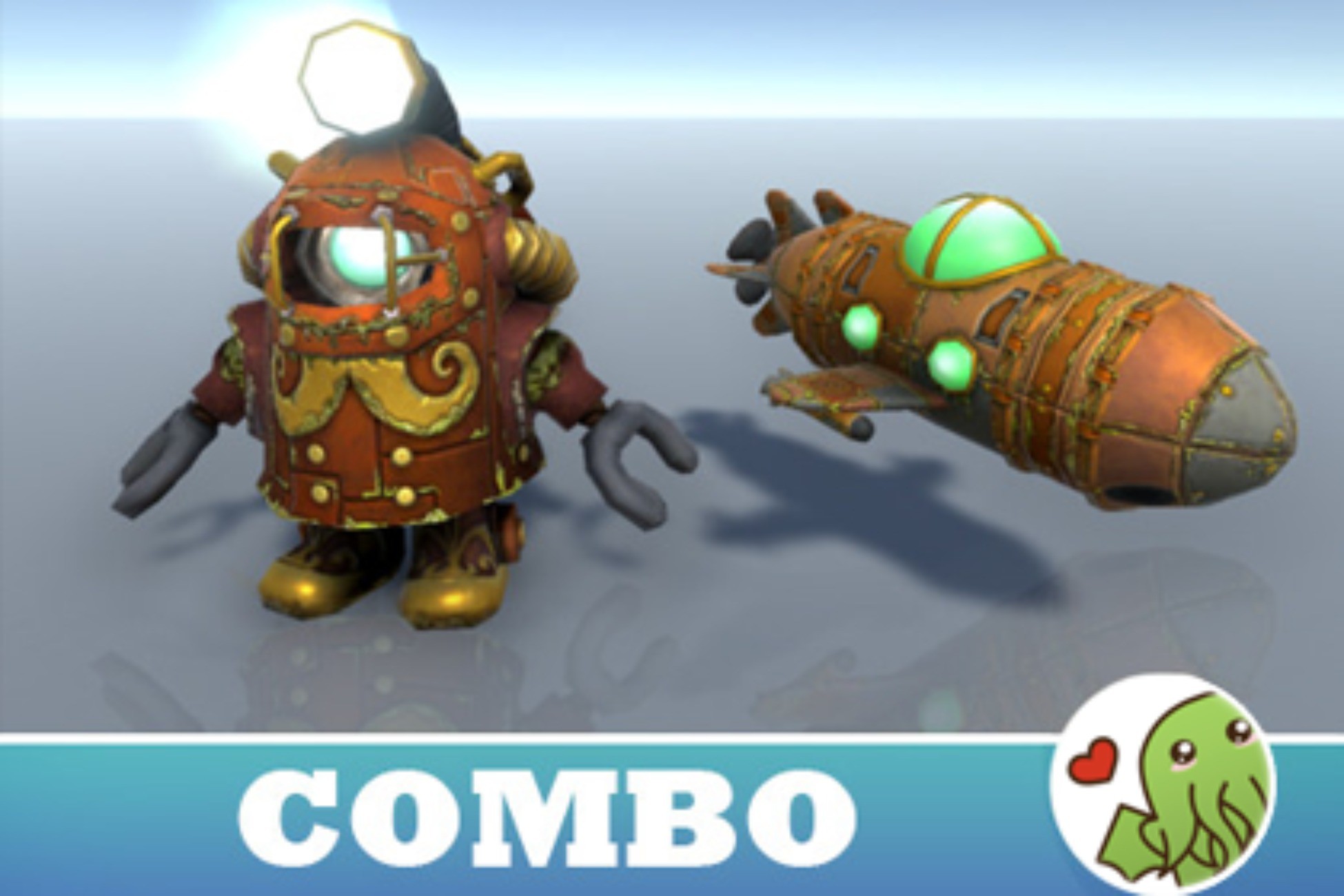 Steampunk Submarine & Diver | 3D Sea | Unity Asset Store