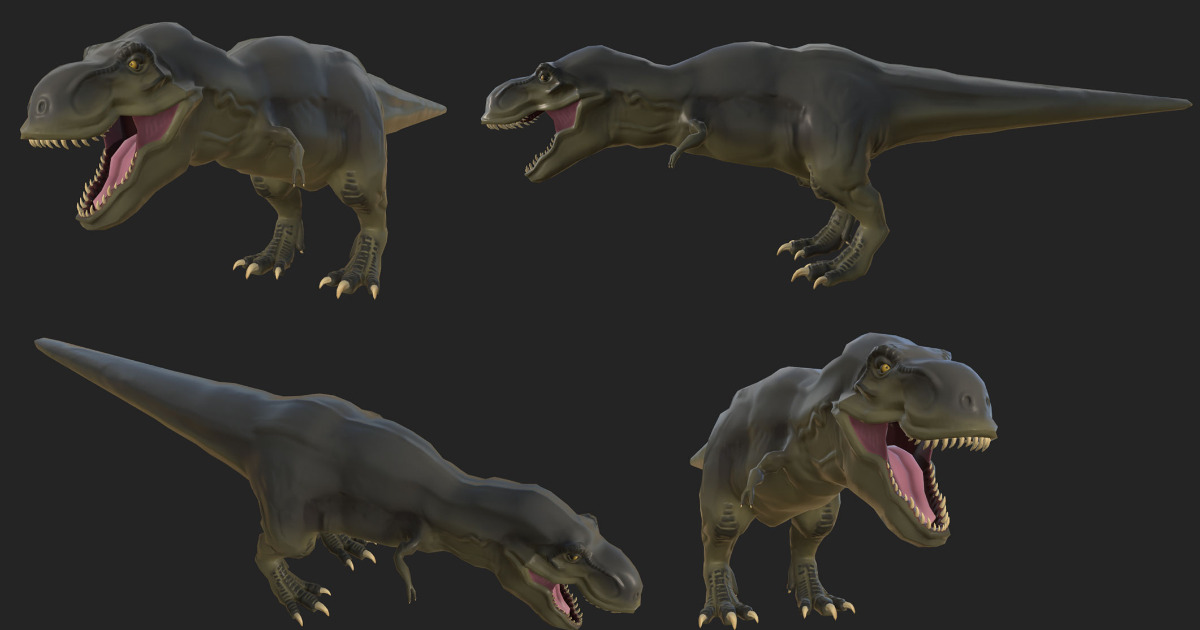 Semi realistic T-Rex 4 textures | 3D Animals | Unity Asset Store