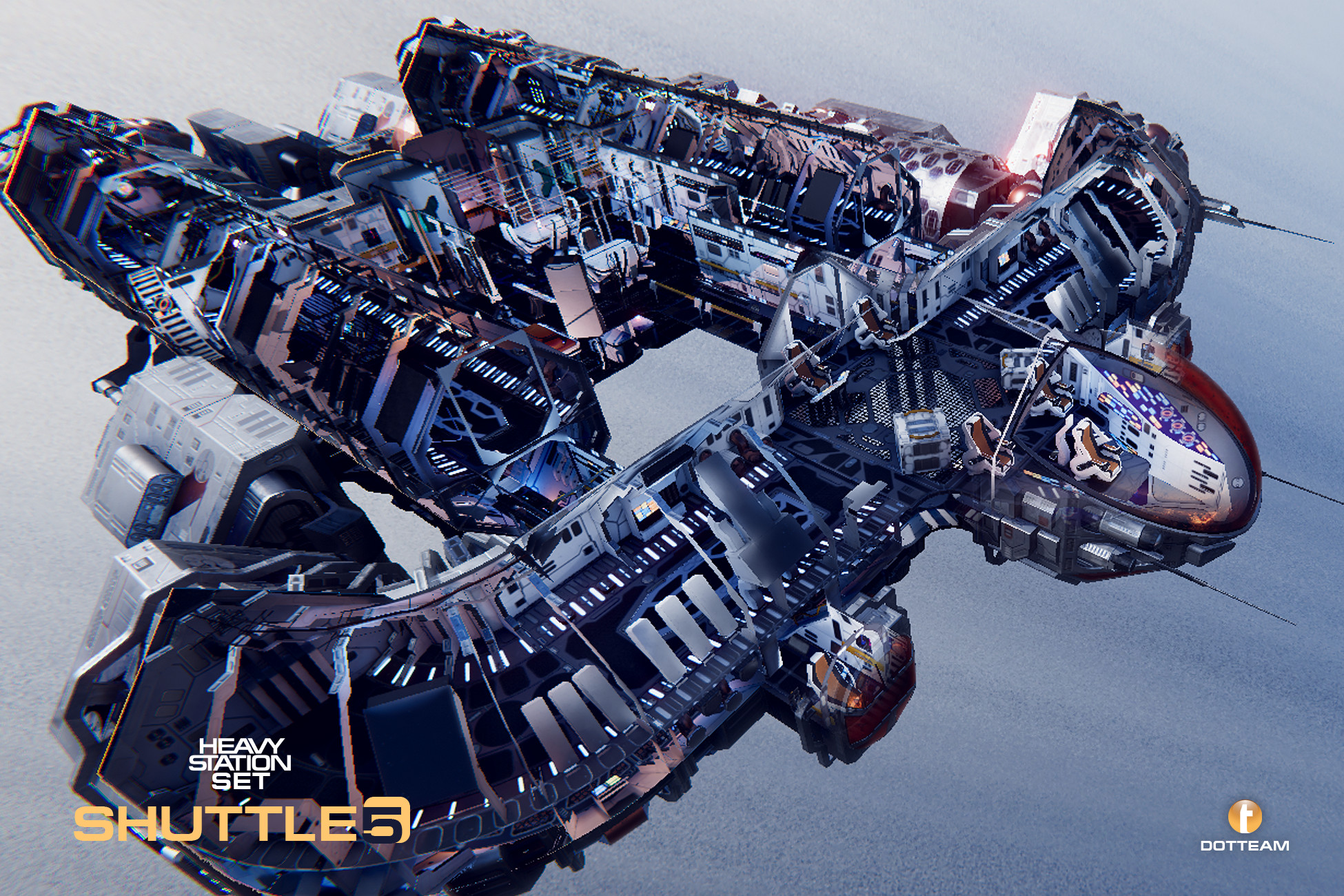 Sci-Fi Heavy Station Set SHUTTLE-5 | 3D Space | Unity Asset Store