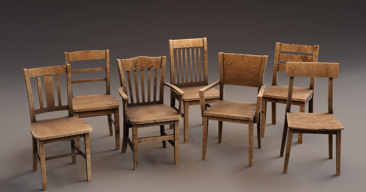 Wooden Chair-Pack | 3D Furniture | Unity Asset Store
