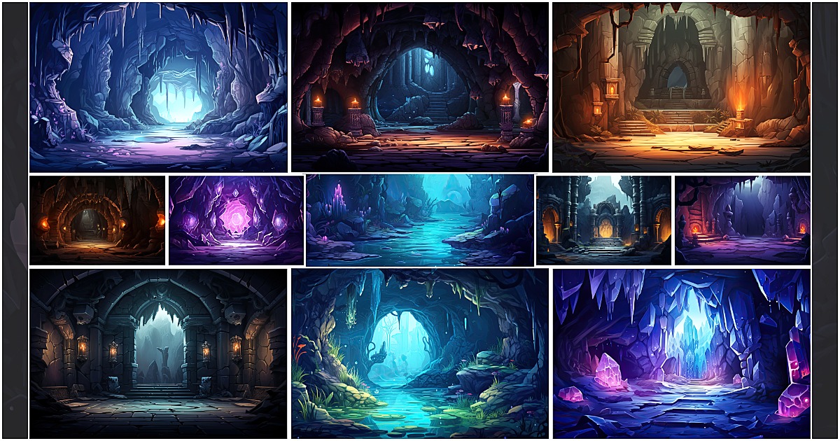 BACKGROUND - Stylized Cave 2 | 2D Environments | Unity Asset Store