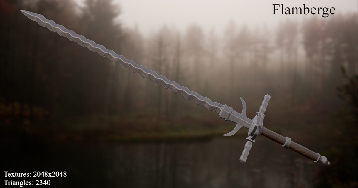 Medieval flamberge | 3D Weapons | Unity Asset Store