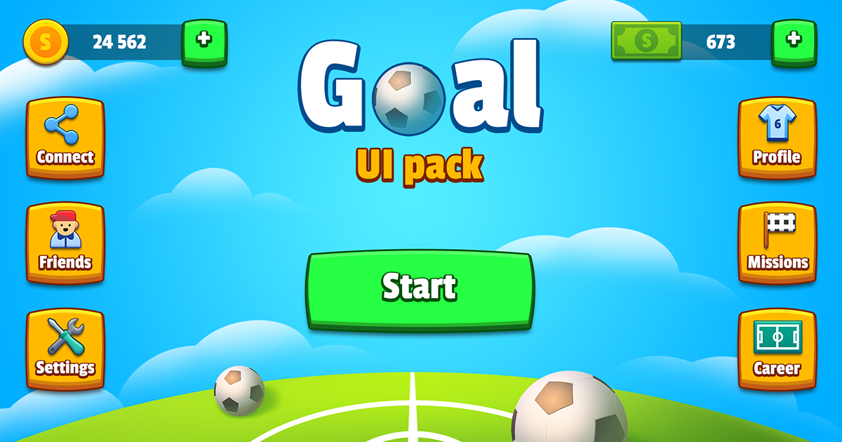 Goal / Football GUI pack | 2D GUI | Unity Asset Store