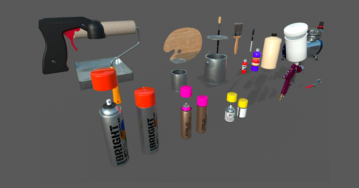 Painting Artist Pack PBR | 3D Tools | Unity Asset Store