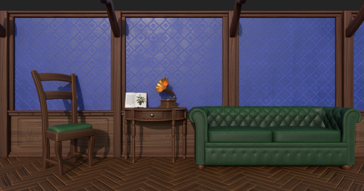 Vintage Retro Room URP | 3D Furniture | Unity Asset Store