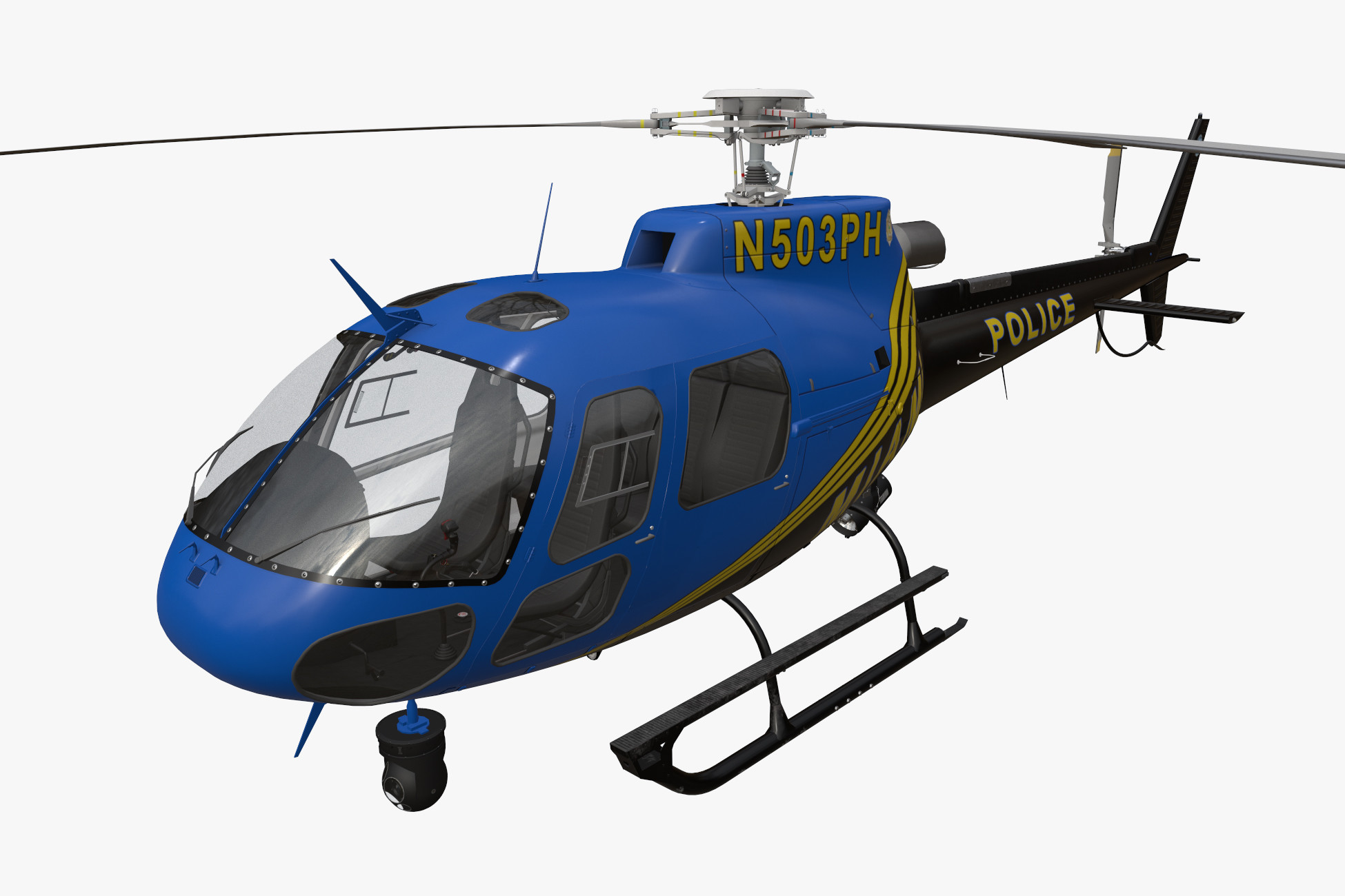 AS-350 Miami Police | 3D 항공 | Unity Asset Store