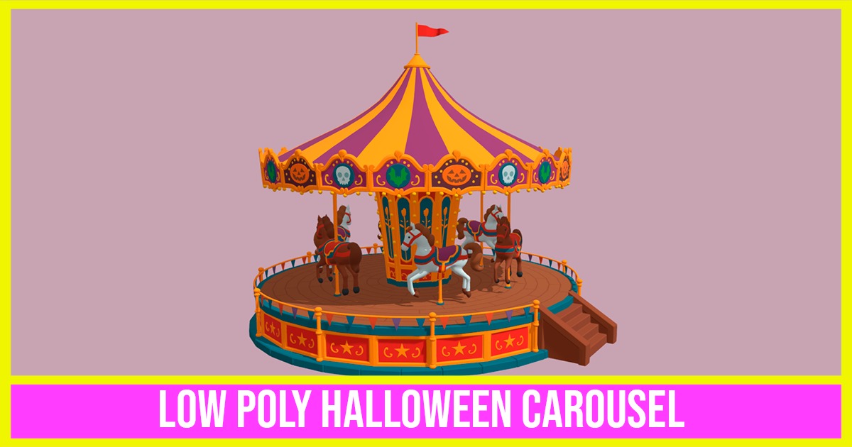 Low Poly Halloween Carousel | 3D Props | Unity Asset Store