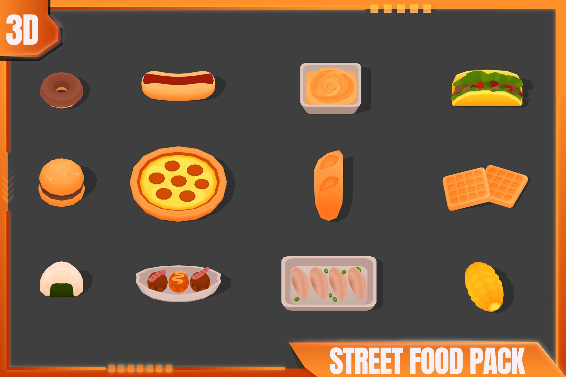 Free Hyper Casual Street Food Pack | 3D Food | Unity Asset Store