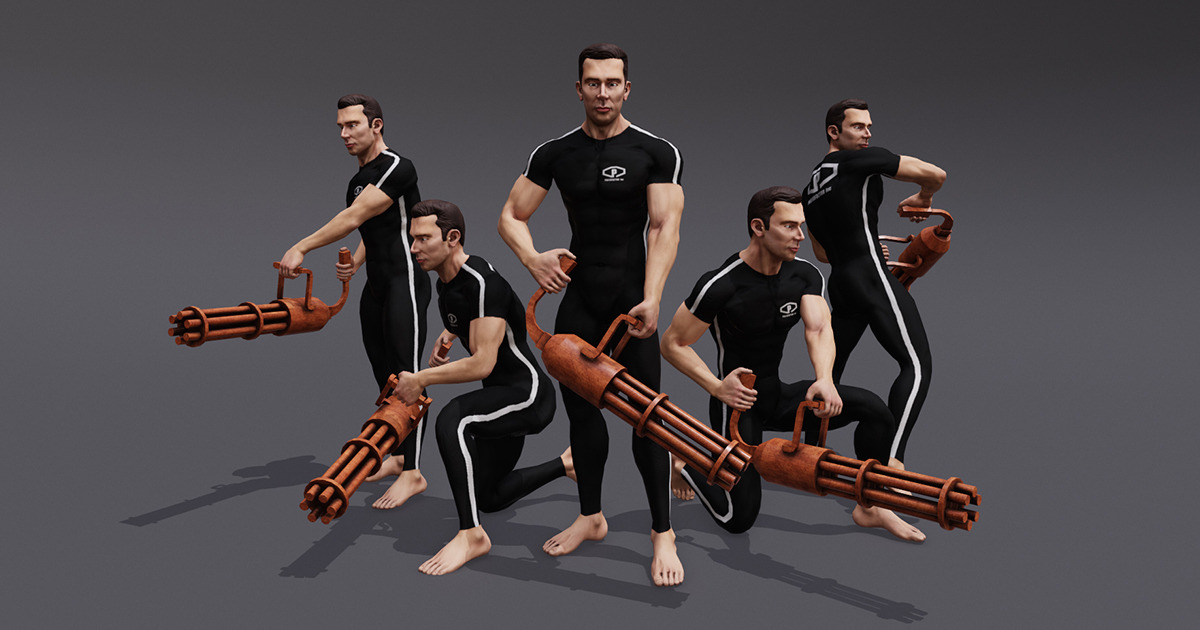 ANIMSET: MINIGUN | 3D Animations | Unity Asset Store