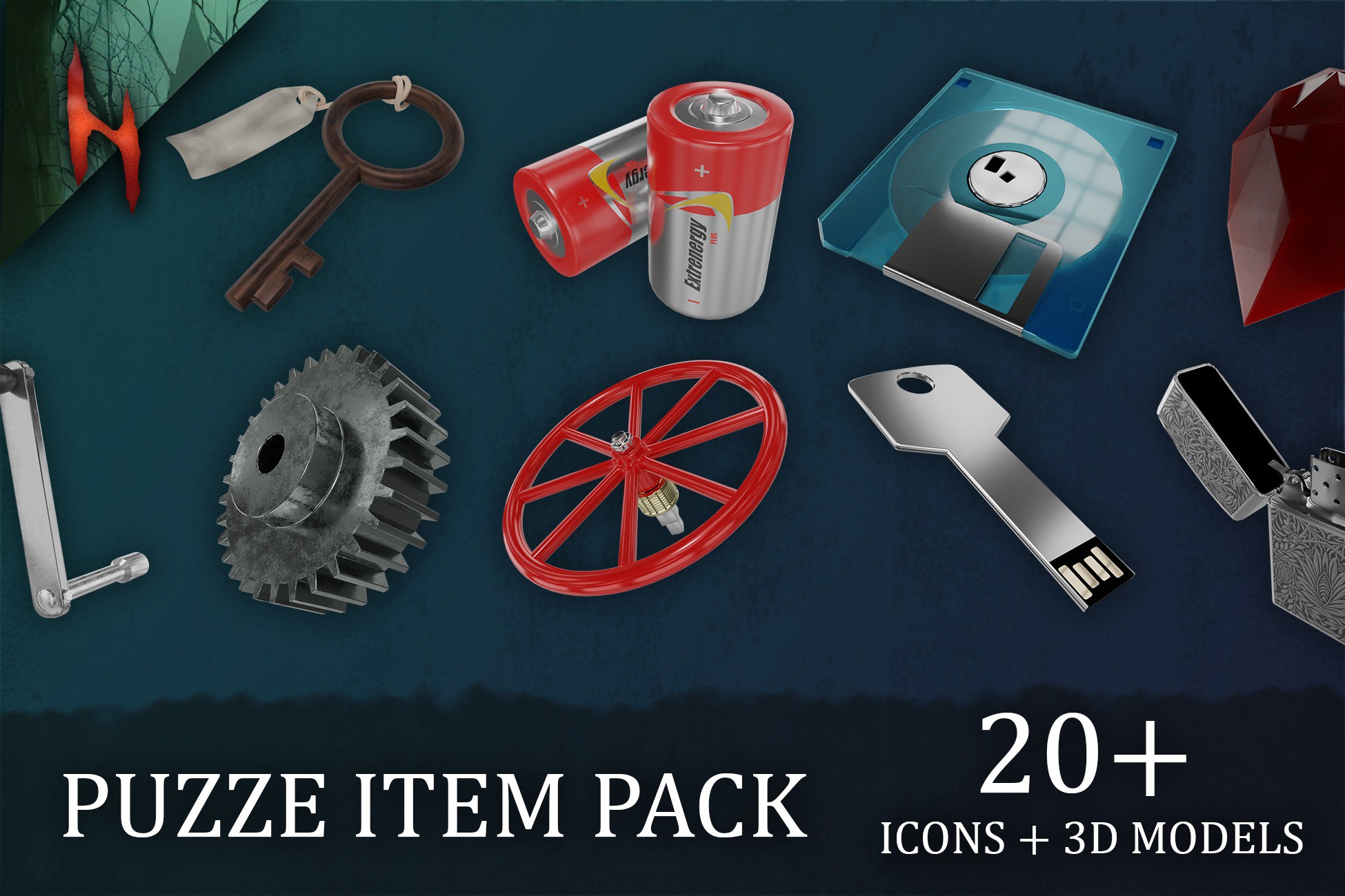 Retro PSX Horror Puzzle Item Pack (Icon+LowPoly) | 3D Props | Unity ...