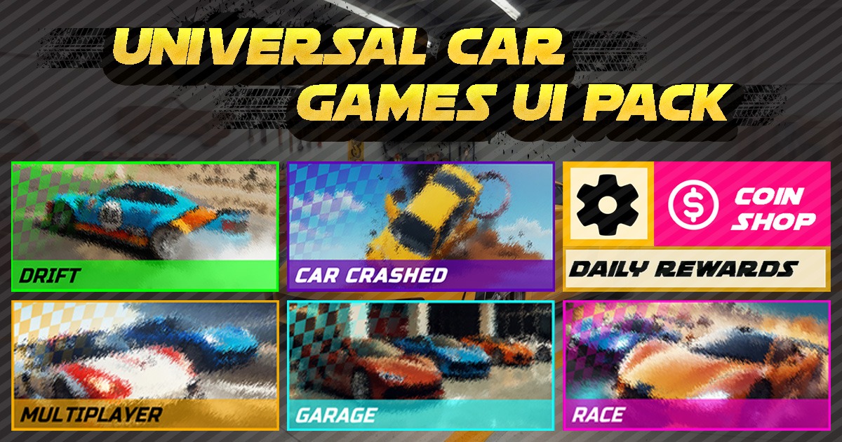 Universal Car Games UI Pack | 2D GUI | Unity Asset Store