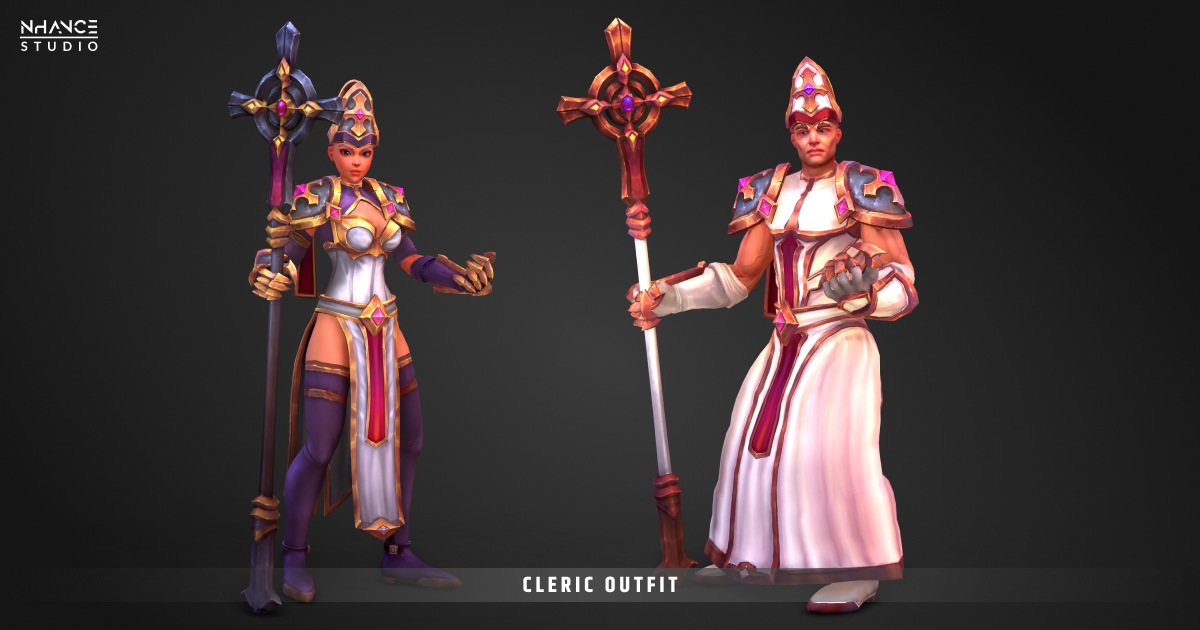 Stylized Fantasy Cleric Outfit | 3D 캐릭터 | Unity Asset Store