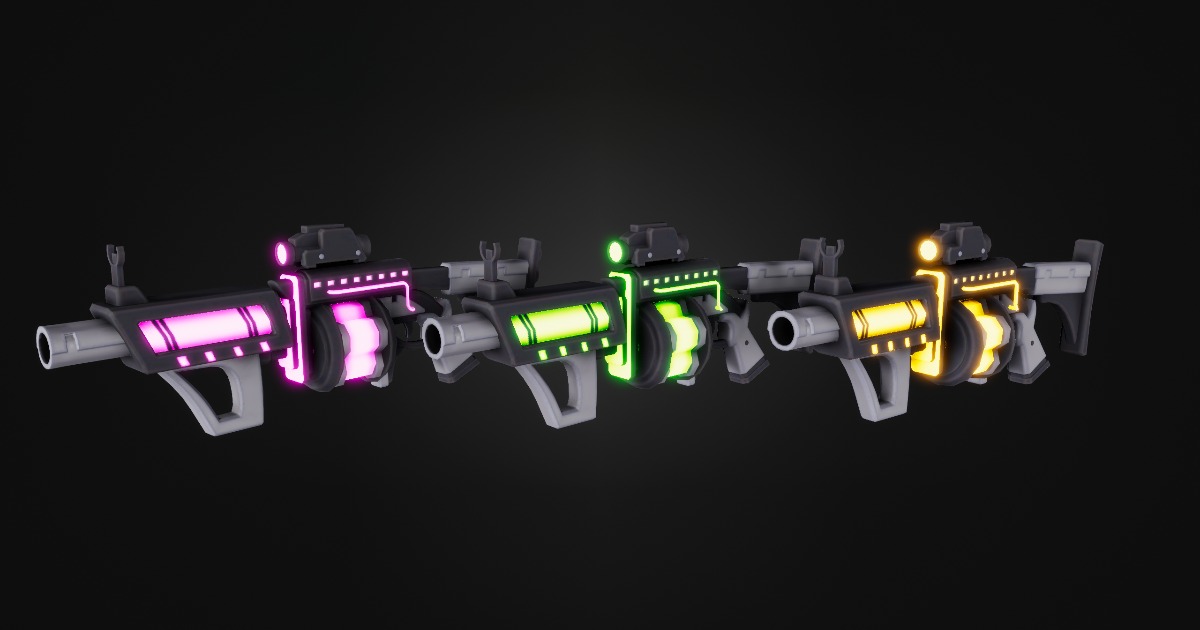 Neon Cyber Weapon Pack - Grenade Launcher | 3D Weapons | Unity Asset Store