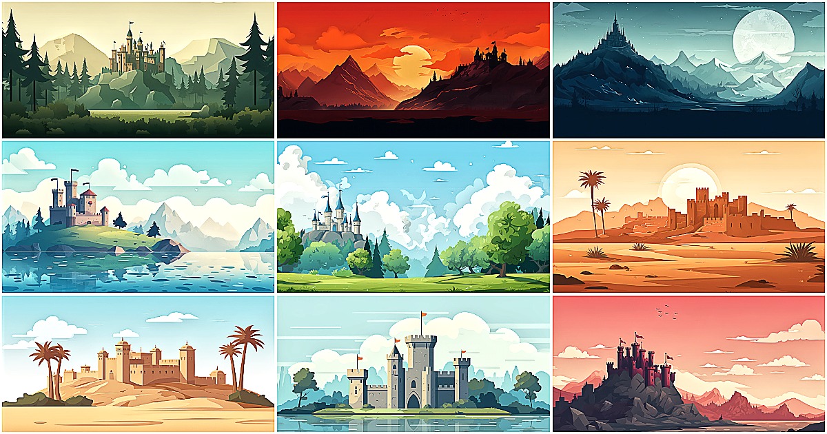 BACKGROUND - Vector Castle 1 | 2D Environments | Unity Asset Store