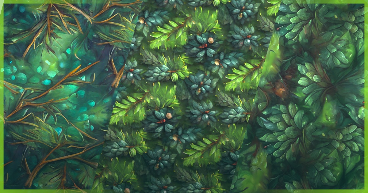 Grass: Pine Forest -- 20 TEXTURES -- (Hand-painted, Seamless) #4 | 2D ...