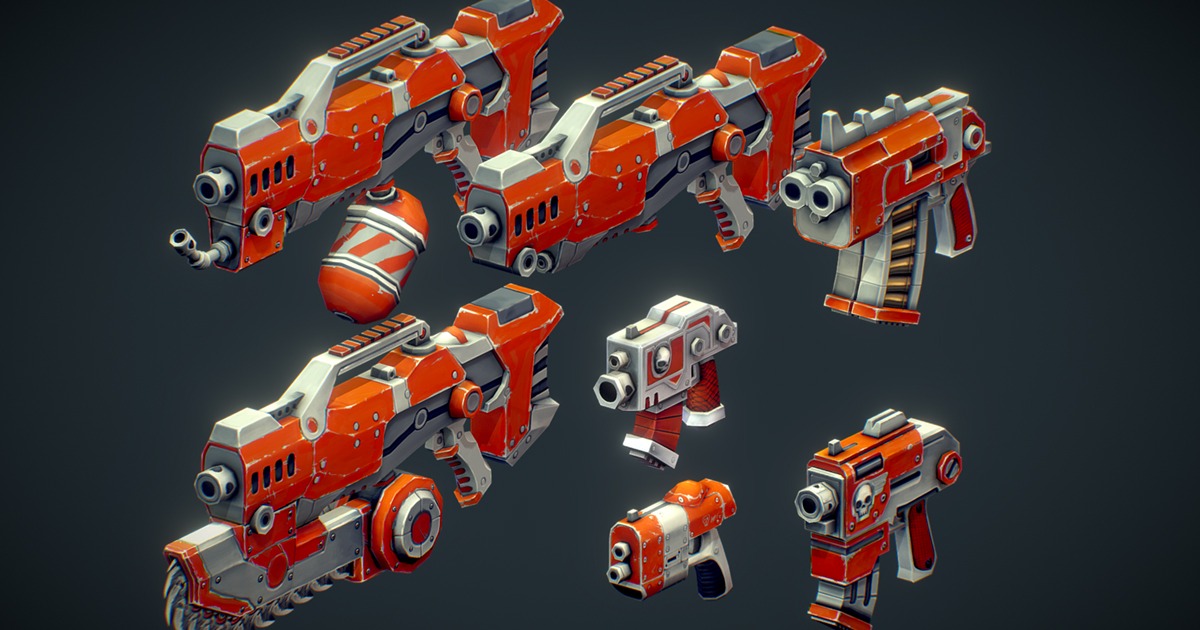 Gun Pack - Hand Painted | 3D Guns | Unity Asset Store