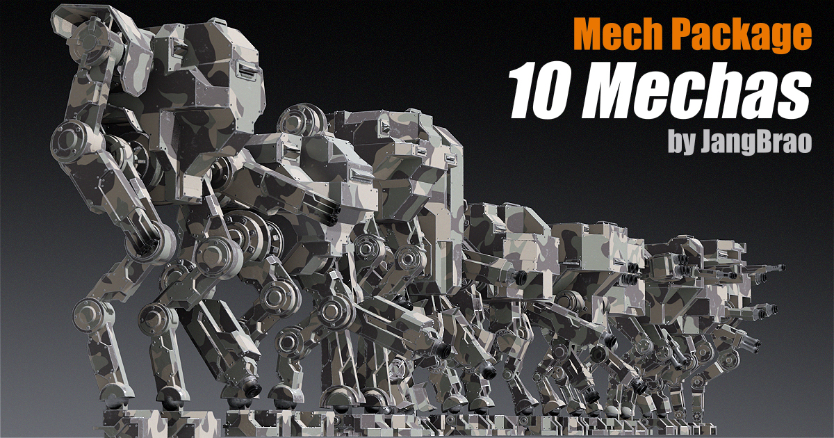 Package of 10 Battle Mechas | 3D Robots | Unity Asset Store