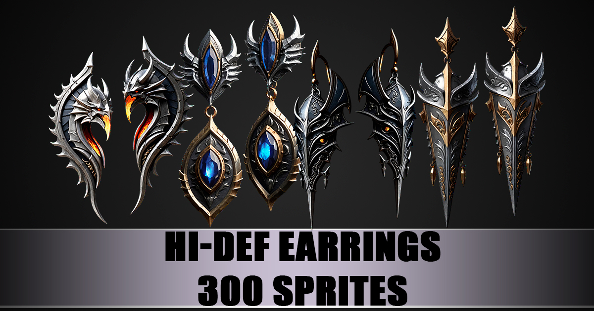 Hi-Def Earrings 300 Sprites | 2D | Unity Asset Store
