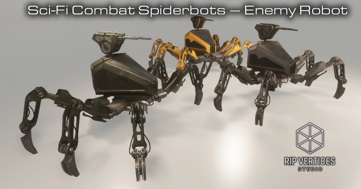 Sci-Fi Combat Spiderbots – Enemy Robot | 3D ロボット | Unity Asset Store