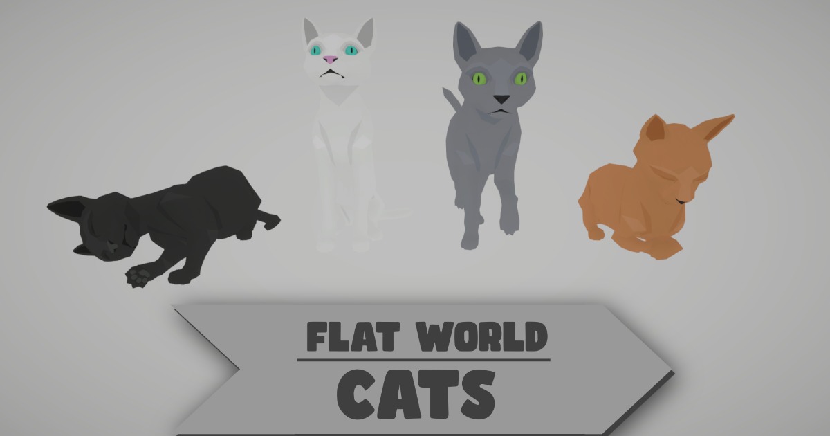 Flat World - Cats - Rigged & Animated | Characters | Unity Asset Store