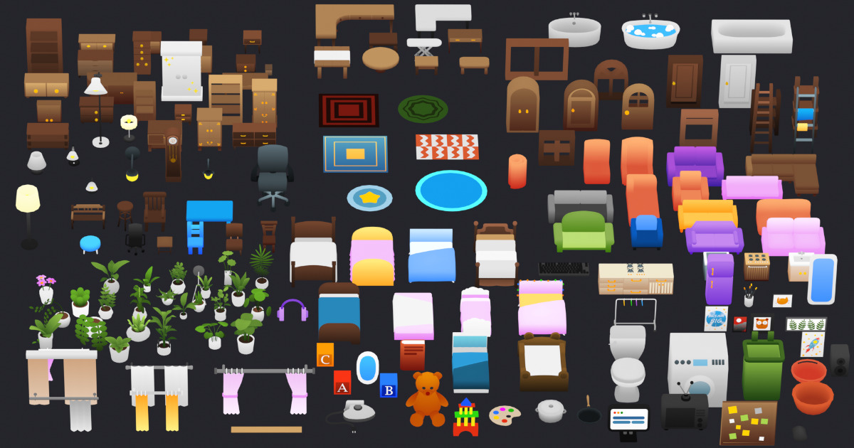 Low Poly Furniture - 3D Game Kit | 3D Furniture | Unity Asset Store