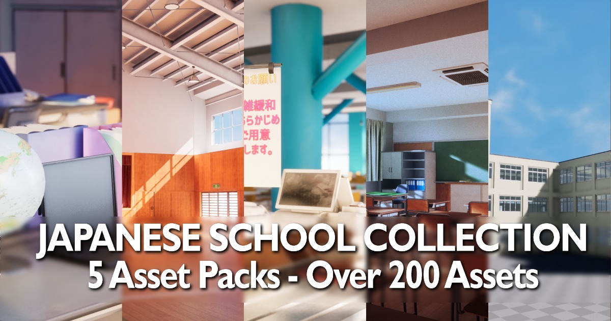 Japanese School Collection - 5 Asset Packs | 3D Environments | Unity ...