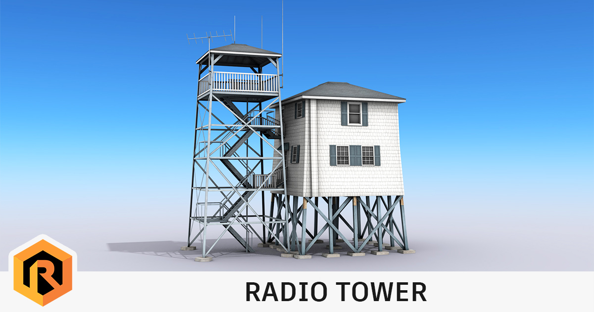 Radio Tower Building | 3D Exterior | Unity Asset Store