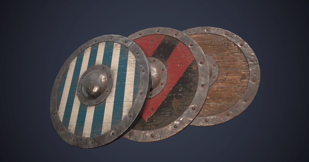 Fantasy Wooden Shield PBR | 3D Weapons | Unity Asset Store