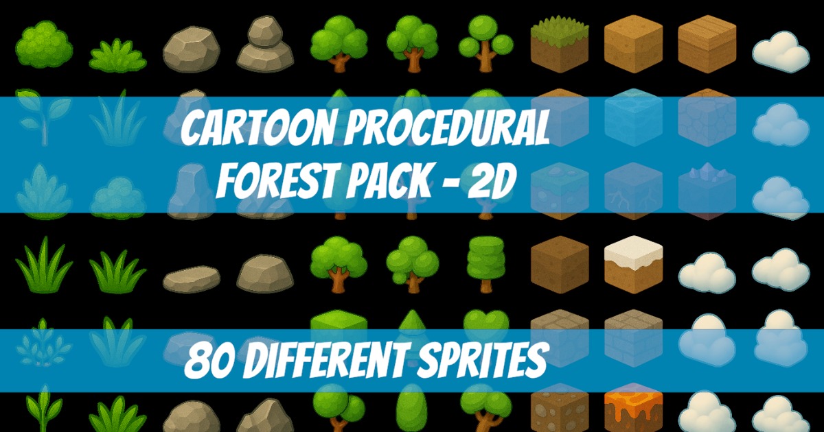 Cartoon procedural Forest Pack - 2D | 2D Environments | Unity Asset Store