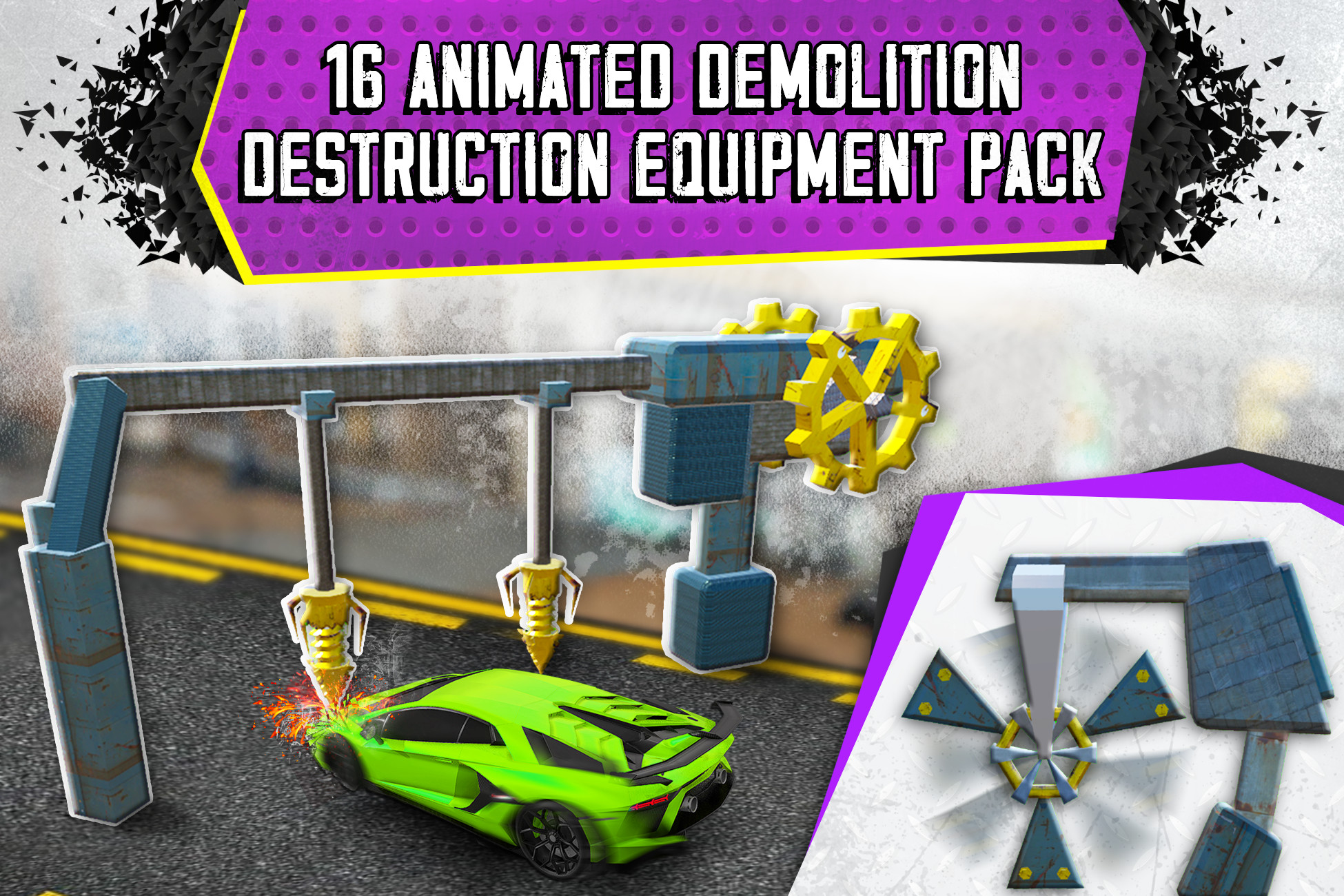 Animated Demolition - Destruction Equipment Pack | 3D 산업도구 | Unity Asset Store